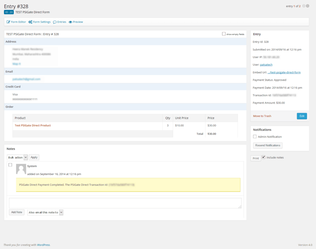 PSiGate Direct Payment Gateway for Gravity Forms – PatSaTECH